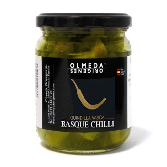 Green Chili Peppers in Vinegar Olmeda 360g Glass Jar | Guindilla Vasca ...